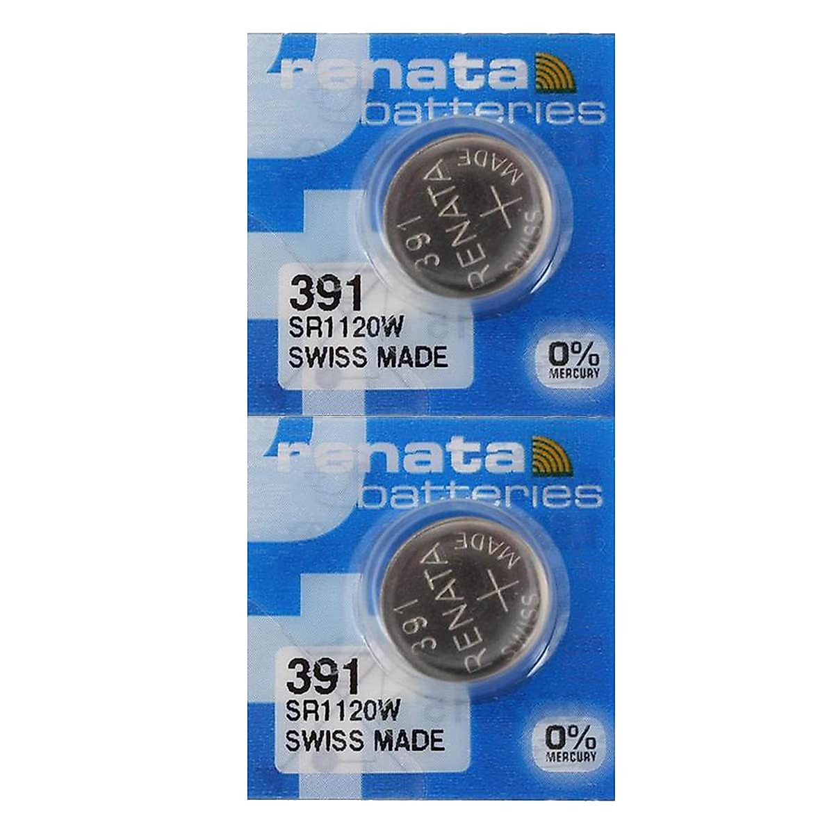 Renata 391 SR1120W Batteries - 1.55V Silver Oxide 391 Watch Battery (2 Count)