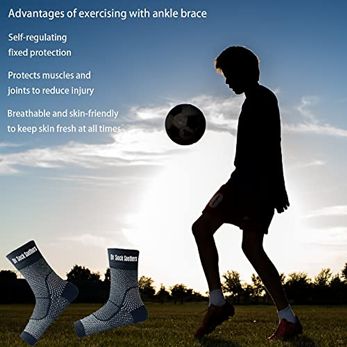 Dr Sock Soothers™, 3Pairs Dr Sock Soothers for Women, Dr Sock Soothers for Men, Plantar Fasciitis Socks,Including Relief of Plantar Fasciitis, Arch Pain, and Heel Pain. Helps Stabilize Feet and Prevent Injuries.(Small)