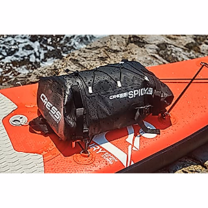 Cressi Waterproof Backpack - Watertight Zipper, Padded Shoulder, and Back Strap- Designed for Fixing to D-Rings on iSUP Boards - Spidy Dry: Designed in Italy,Black