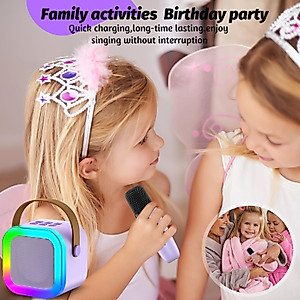 OUTUVAS Kids Karaoke Microphone Machine Toy, 4-12 Years Old Girls Christmas Birthday Gift for Girls, Karaoke Toys Gifts for Girls Ages 4, 5, 6, 7, 8, 9, 10, 12 +Year Old Birthday Party. (Purple)