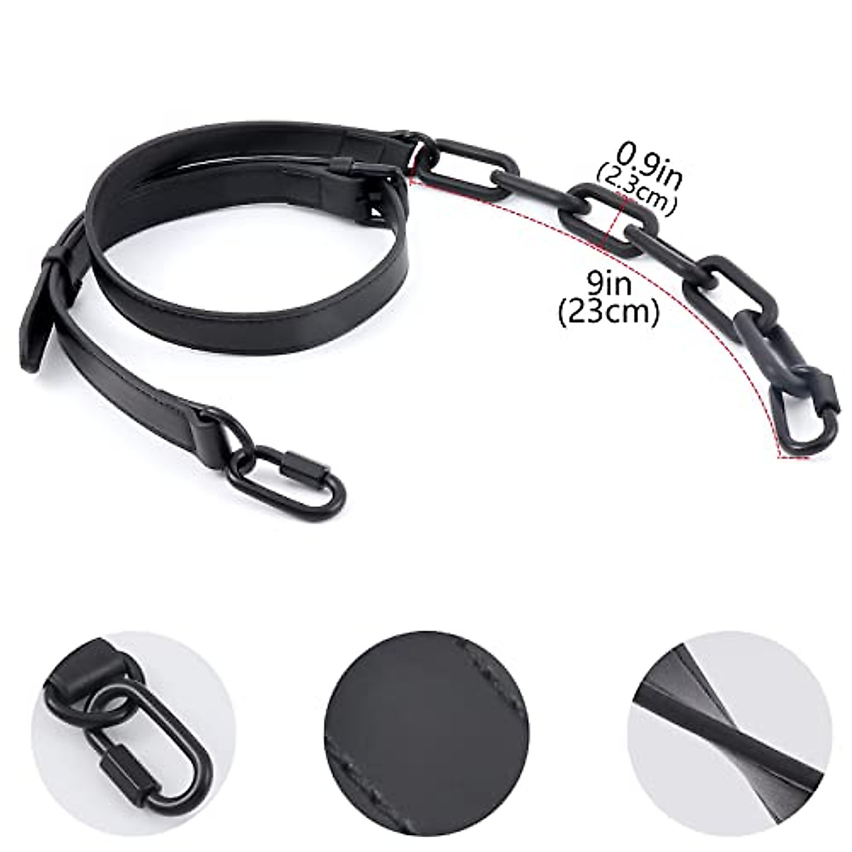 BAIXUEJI Genuine Leather Purse Strap Adjustable Replacement Crossbody Shoulder Bag Handbag (Shoulder Strap (Black))