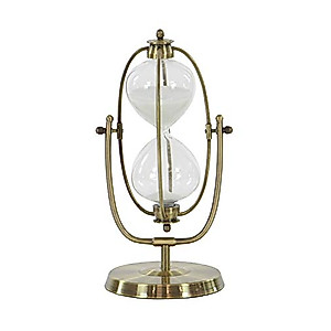 Deco 79 Glass Timer with Rotating Stand, 13" x 6" x 6", Brass