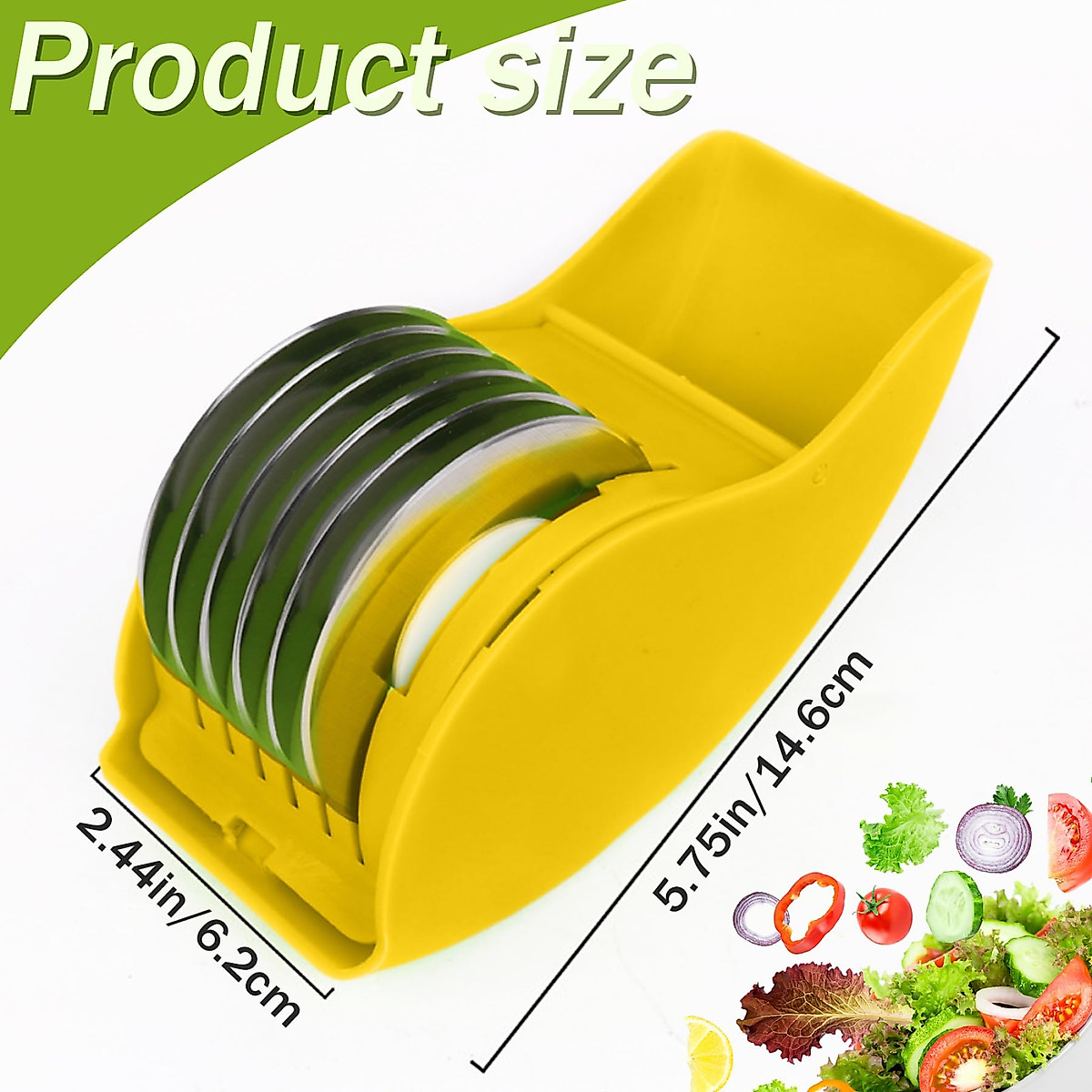 Herb Stripper Herb Chopper with 6 Blade Manual Herb Chopper Stainless Steel PP Herb Cutter Sharp Detachable Washable for Cilantro Scallion Parsley Yellow
