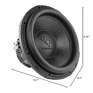 BLACK DIAMOND DIA-T12.4D 12" Car Audio Subwoofer with Aluminum Basket 2000 Watts Dual Voice Coil 4+4 DVC 4 Ohm (1 Speaker)