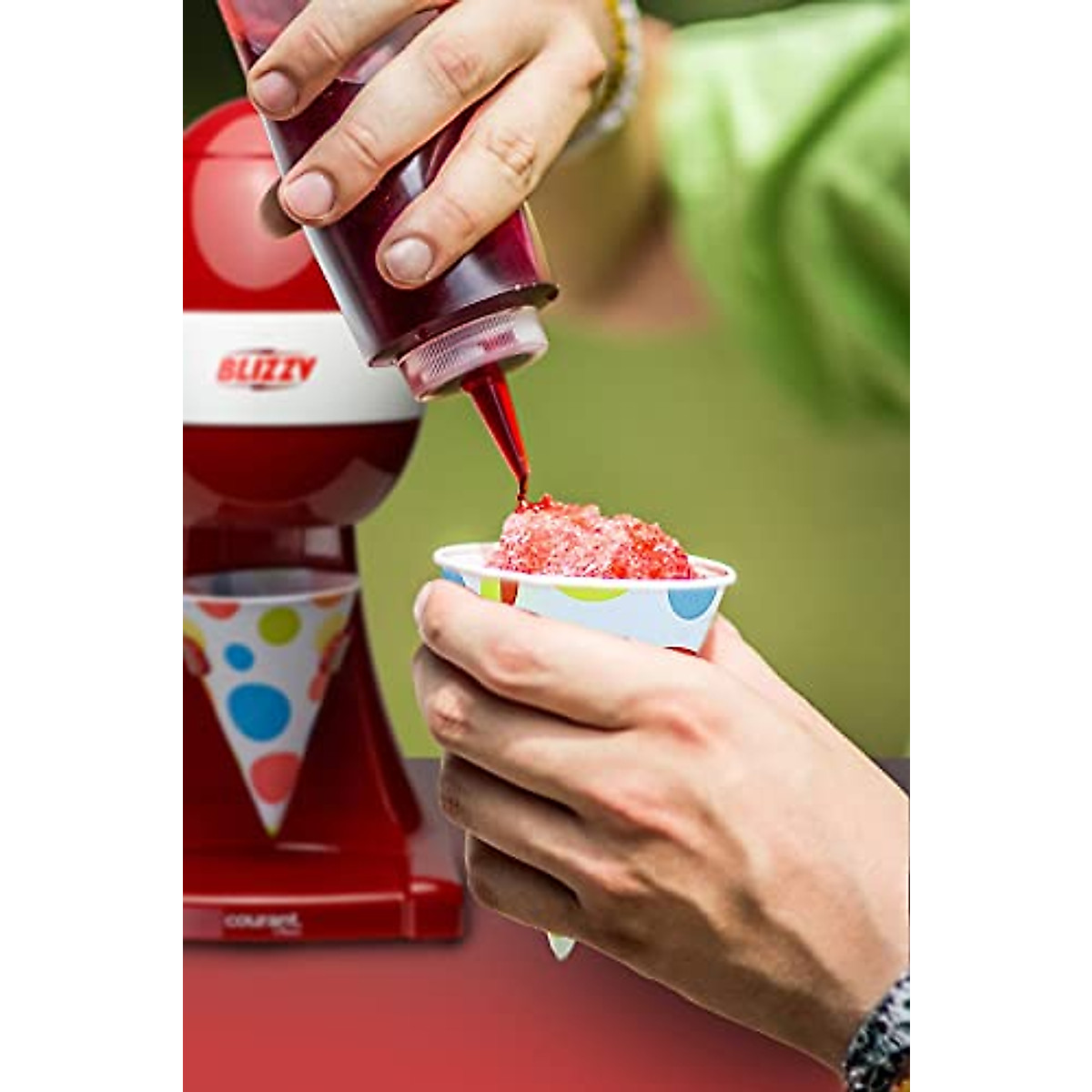 Courant CSM2081 Snow Cone Maker, Festive Red