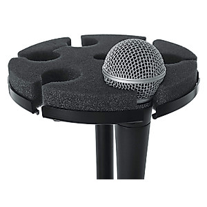 Gator Frameworks Mic Stand Adapter to Hold up to 6 Microphones; Fits Both Wired and Wireless (GFW-MIC-6TRAY) Black