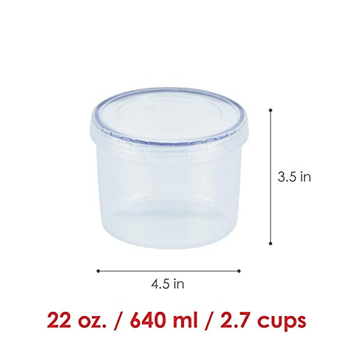 LOCK & LOCK Easy Essentials Twist Food Storage lids/Airtight containers, BPA Free, Short-22 oz-for Fruits, Clear