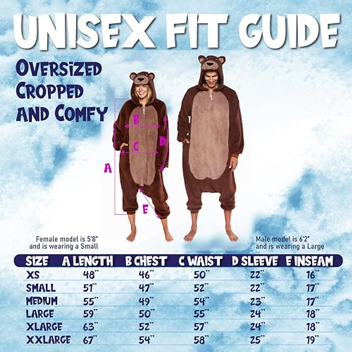 Funziez! Sherpa Bear Adult Onesie - Animal Halloween Costume - Plush Teddy One Piece Cosplay Suit for Adults, Women and Men