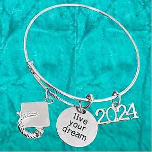 Infinity Collection - 2024 Graduation Bracelet: Stylish Graduation Gifts for Her - Ideal for Class of 2024 College, High School & Senior Grads - Adjustable Graduation Jewelry, Thoughtful Grad Gifts!