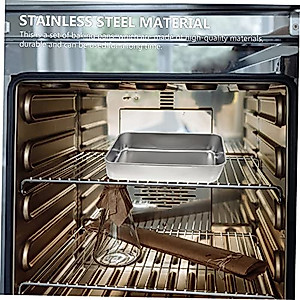 FURLOU Stainless Steel Bakeware Nonstick Bakeware Pizza Oven for Grill Bread Loaf Pan with Lid Dessert Baking Pans Cheese Baking Tray Nonstick Pizza Pan Fresh-keeping Box Bread Pan 1 Set Plate (Color