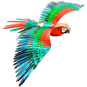 Metal Earth Fascinations Premium Series Jubilee Macaw Parrot 3D Metal Model Kit Bundle with Tweezers