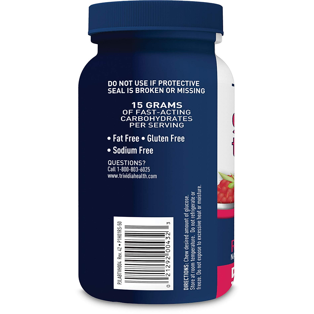 TRUEplus® Glucose Tablets, Raspberry Flavor - 50ct