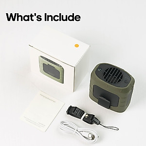 Rican Portable Waist Fan, Rechargeable Waist Fan with Clip On, 8000mah Wearable Fan Belt Fan with Led Light, Personal Shirt Fan for Works, Travel, Camping, Outdoor(Green)