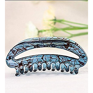 Prettyou 3.9 Inches Plastic Flower Claws Crystal Banana Hair Clip Hairgrips for Women Girls, Pack of 4