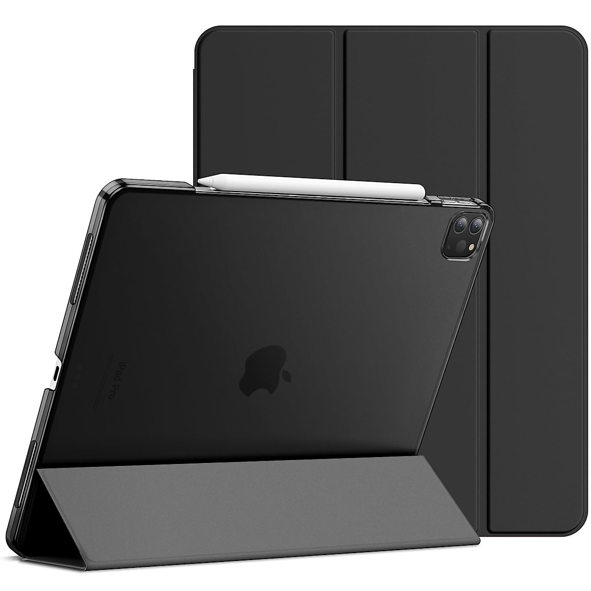 JETech Case for iPad Pro 12.9-Inch (2020/2018 Model, 4th/3rd Generation), Compatible with Pencil, Cover Auto Wake/Sleep (Black)