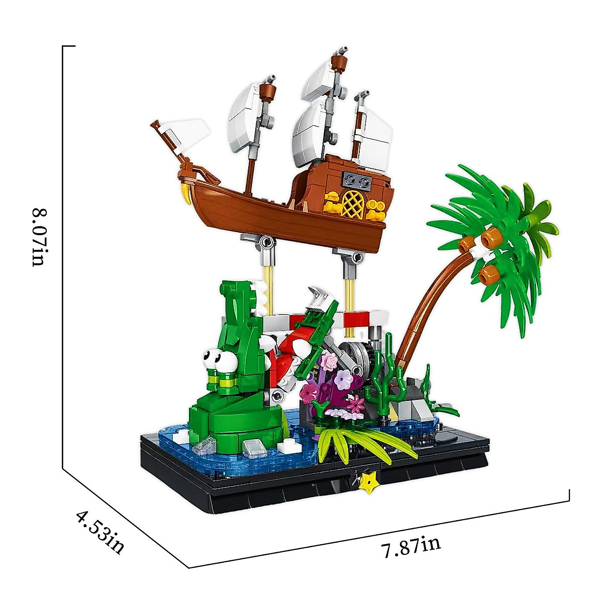 ENJBRICK Pirates Ship Building Kit Compatible with Lego for Adutls,Cute Animal Building Toy for Girls and Boys 8-14 Years Up 448 pcs