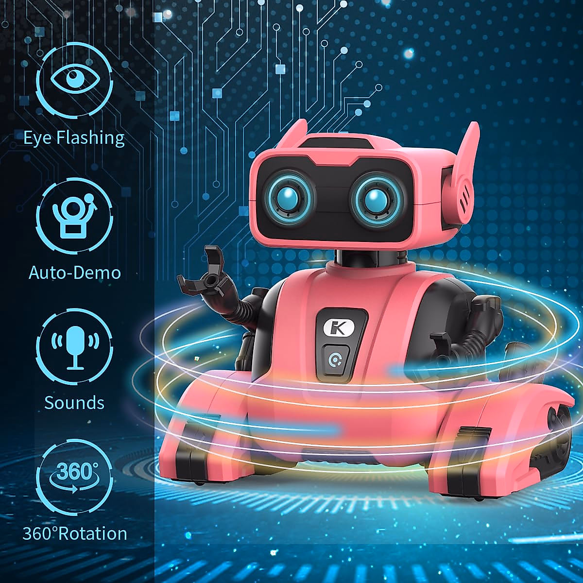 KaeKid Robot Toys for Girls, 2.4Ghz Remote Control Robot Toy, RC Robots for Kids with LED Eyes, Flexible Head & Arms, Dance & Sound, Gifts for Boys Girls Ages 3 4 5 6 7 8 Years