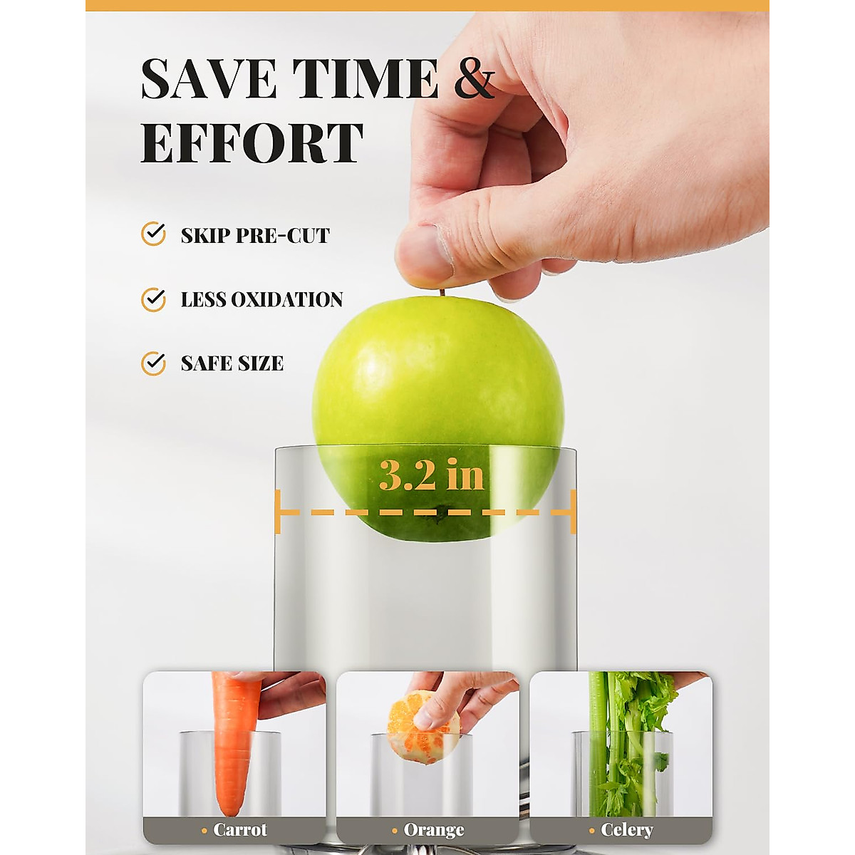 GDOR 1200W Juicer with Larger 3.2" Feed Chute, Titanium Enhanced Cutting System, Centrifugal Juice Extractor Maker with Heavy Duty Full Copper Motor, Dual Speeds, BPA-Free, Gun Grey