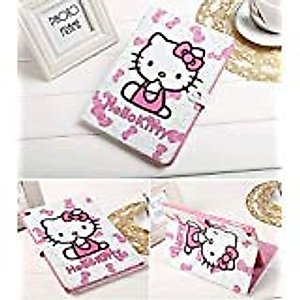 Apple New iPad 9.7 case 2017 2018 ipad 5th 6th Generation A1822 A1823 A1893 A1954, Hello Kitty Design Folio Style PU Leather Hard Case for Apple New iPad 9.7 inch Case 2018 2017 Generation, Pink