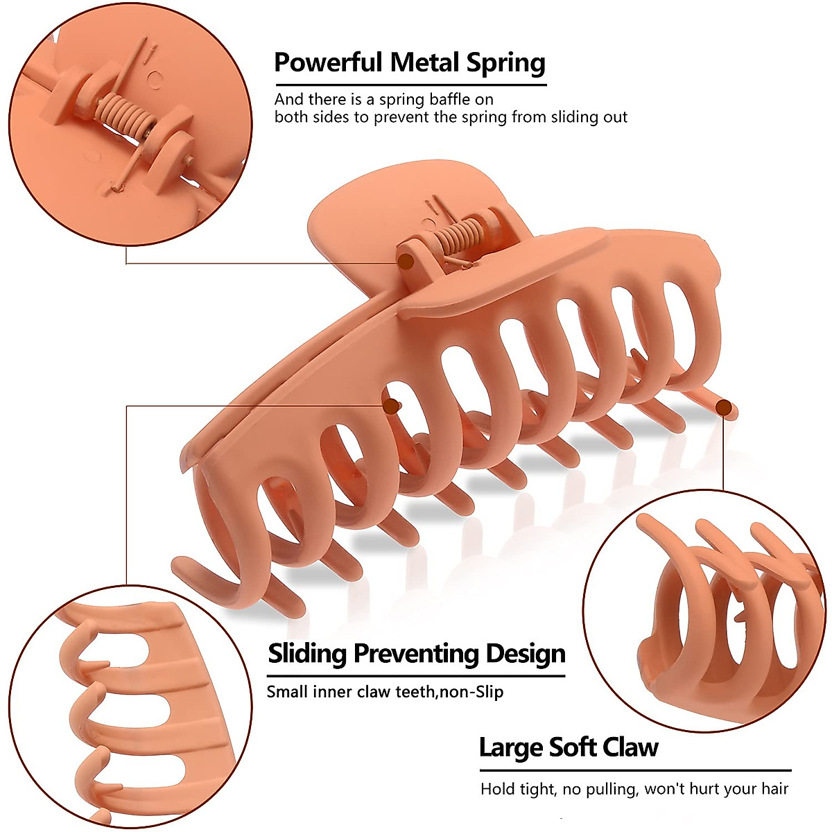 GQLV Hair Claw Clips for Women, 8 PCS Large Clips, Nonslip Jaw for Thick/Thin Hair, Butterfly Clips, Hair Barrettes, Fashion Accessories for Girls