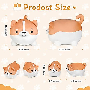 KMUYSL Unicorn Toys for Girls Ages 3 4 5 6 7 8+ Year - Unicorn Mommy Stuffed Animal with 4 Baby Unicorns in Her Tummy, Plush Toys Set for Girls, Kids (Corgi Puppies)