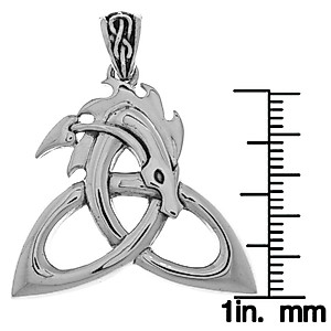 Jewelry Trends Celtic Dragon Trinity Knot Sterling Silver Pendant
