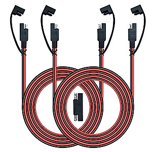Ihurllu SAE Extension Cable, 3.3Feet SAE to SAE Extension Cord, 14AWG 2pin Quick Disconnect Harness Wire for Solar Panel and Battery Charging, 2PACK with One Reverse Polarity Connector