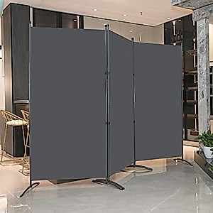 JVVMNJLK Indoor Room Divider,Portable Office Divider,Convenient Movable(3-Panel),Folding Partition Privacy Screen for Bedroom,Dining Room, Study,102" W x 19.7" D x 71.3" H,Dark Gray