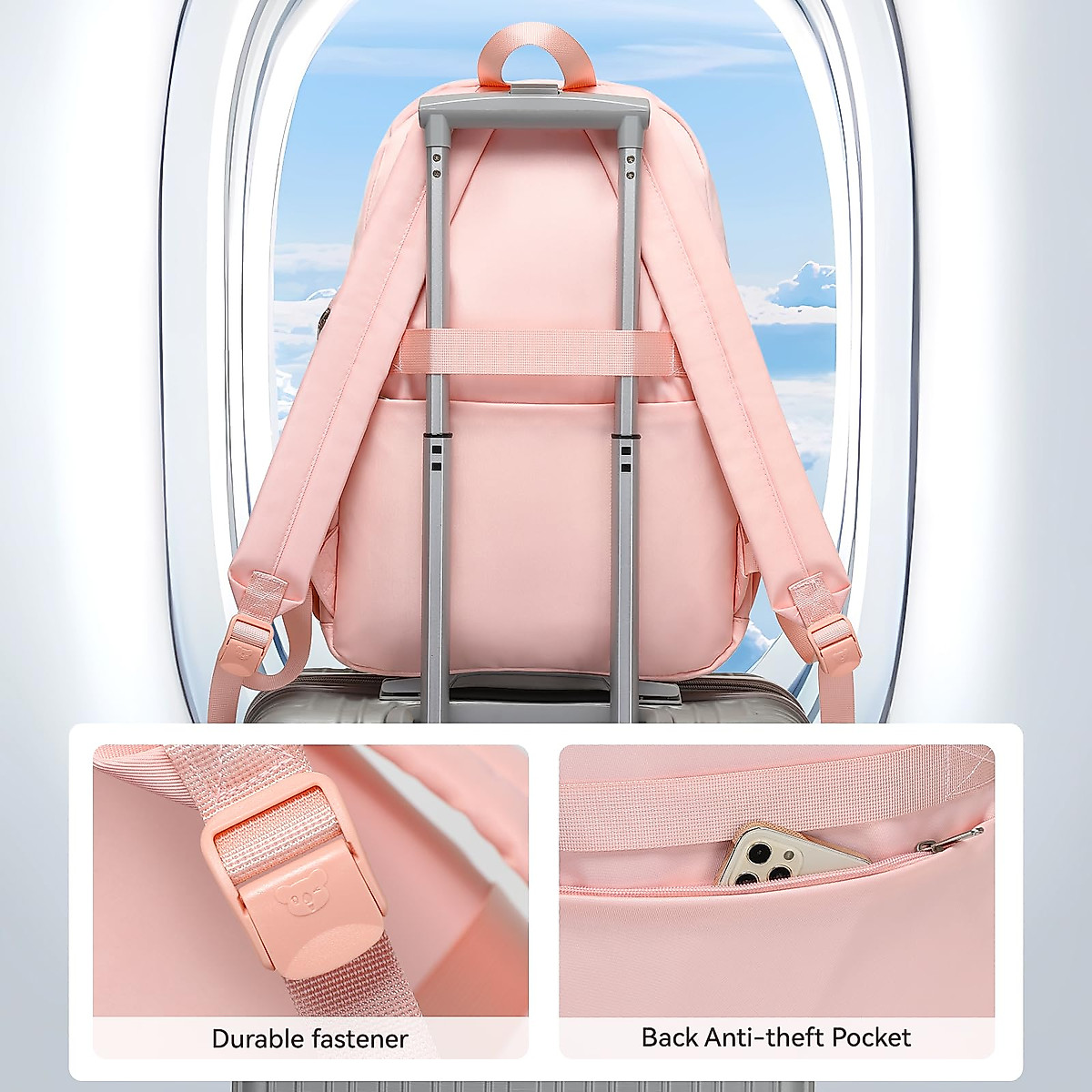 Reqinqin Kids Backpack for Girls Waterproof Large Space School Backpack Suitable for Age Over 5 years old Ultralight Pink Travel Toddler Backpack（Pink）