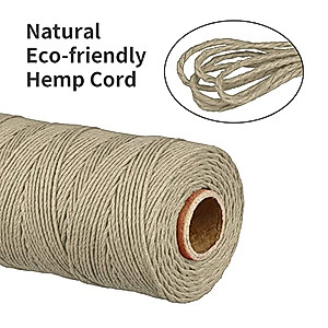 【 NS HEMP 】 Sustainable Hemp Twine Spool for Jewelry Making Bracelets Necklaces Arts Crafts Gift Decoration and More - 1mm 130m (026 RAW)
