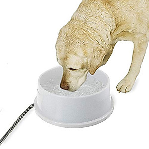 K&H Pet Products Thermal-Bowl Outdoor Heated Cat & Dog Water Bowl Granite 1.5 Gallons