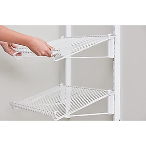 Rubbermaid Customizable Wall Mount Shoe Shelf, White, for Home/House/Closet/Laundry/Linen Organization