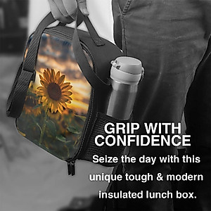 AHOBAGGA Personalized Lunch Bag Custom Your Name Picture Photo Insulated Lunch Tote Box Reusable Picnic Lunch Boxes for Work Travel Picnic Hike Beach