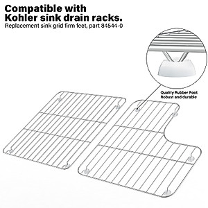 24P Sink Rack Rubber Feet for Kohler 84544-0 Kitchen Sink Rack, Replacement Sink Grid Stabilizer Feet - White