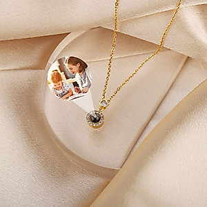 Godchoices Customized Photo Necklace, Copper, for Women, with Nano Projection Technology, Heart Pendant, Personalized Gift