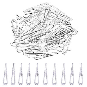 AIMPGSTL 100Pcs Transparent Plastic Alligator Clip 38mm Shirt Fixing Packing Clip U Shape Plastic Clothespins for Ties Socks Pants Shirts