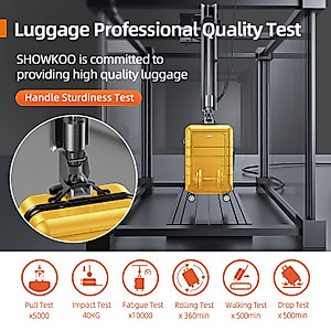 SHOWKOO Luggage Sets Expandable PC+ABS Durable Suitcase Sets Double Wheels TSA Lock Yellow 3pcs