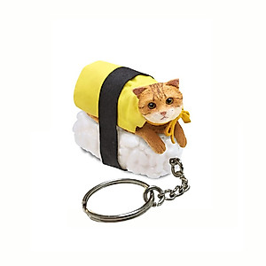 Sushi Cat Clever Idiots Nekozushi Keychain - Blind Box Includes 1 of 5 Collectable Figurines - Features a Detachable Keyring (Version 1)