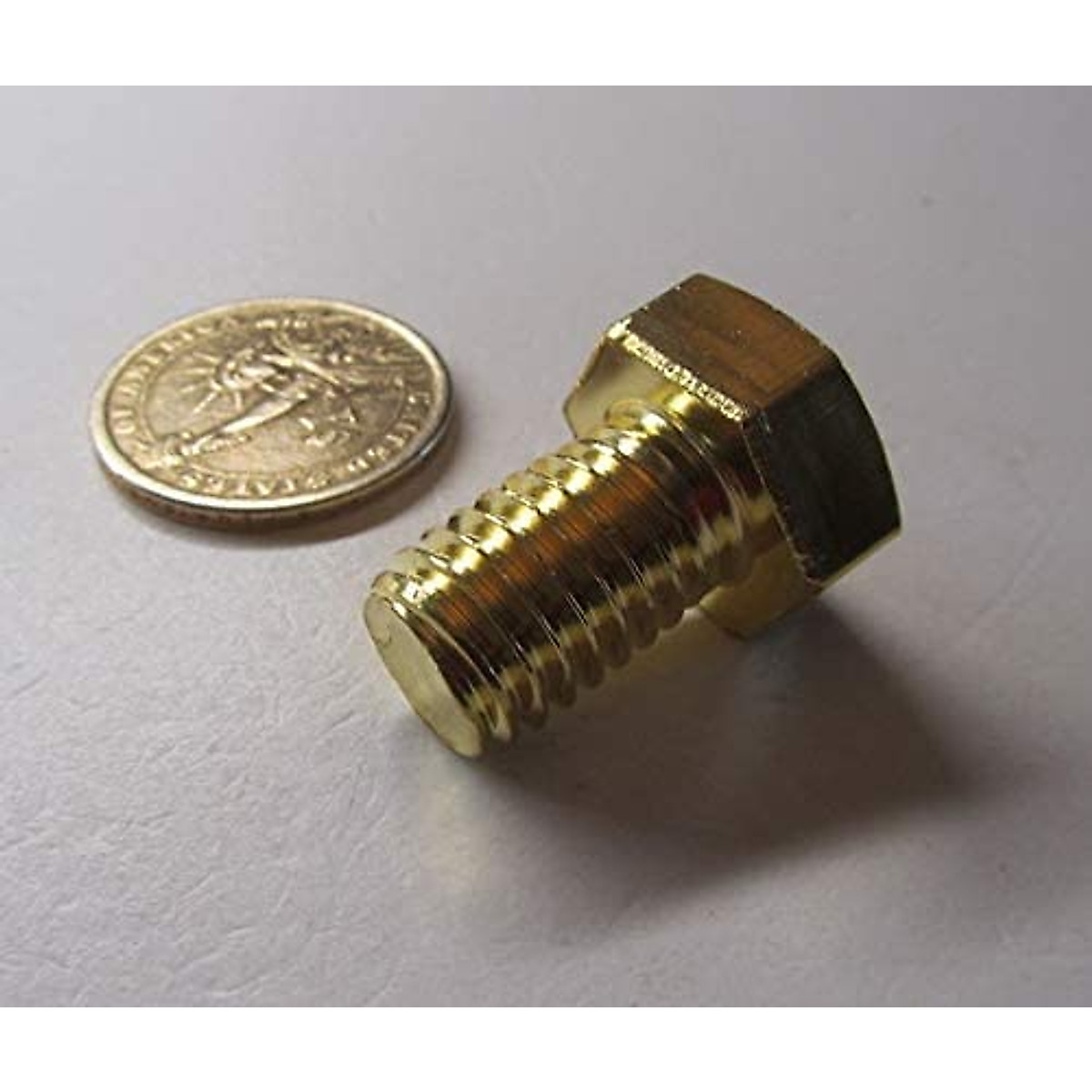 Brass Hex Head Bolts FT 3/8"-16 Thread x .750" Long 10 pcs