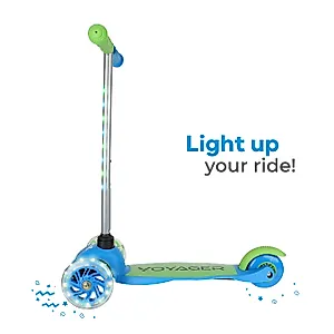 Sakar Ignight Green 3 Wheel Scooter for Boys and Girls Ages 3+, Max Weight 75lbs, Foot-Activated Brake - Durable, Comfortable, & Easy to Ride