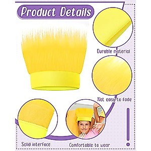 6 Pcs Hairy Headband Costume Headband Troll Crazy Hair Wig Accessories Head Decorations for Kid Adult Women Men Party Costume (Yellow)