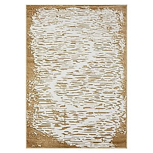 LUXE WEAVERS Artistic Textured Metallic Area Rug,Gold,8'X10'