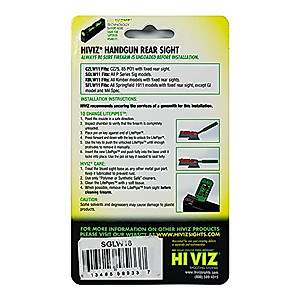 HIVIZ Sight Systems SGLW18, Litewave Rear Sight, Sig Sauer P-Series