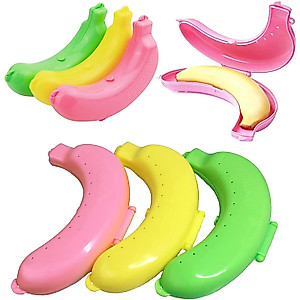 JDYYICZ 3 packs Banana Saver/Container Storage Case (Yellow, Green, Pink)