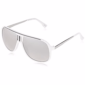 SOUTHPOLE 5070SP Modern Vented Lens UV400 Protective Aviator Pilot Sunglasses. Cool Gifts for Men, 59 mm, White & Grey