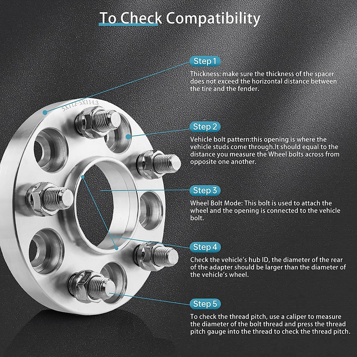 MOTORHOT 2Pcs 20mm Wheel Spacers Adapters 5x112mm to 5x114.3mm 5 Lug Hub 14x1.5 Studs 10 Lug Nuts Replacement for Audi 2008-2014 Mercedes-Benz 1994-2014 Maybach 2005-2012