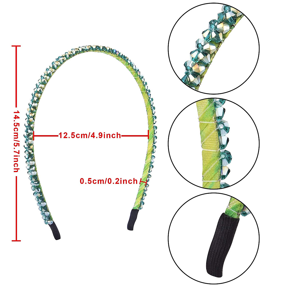 Duufin 10 Pieces Rhinestone Headbands for Girls Crystal Headband Sparkly Headbands Shiny Hair Headbands