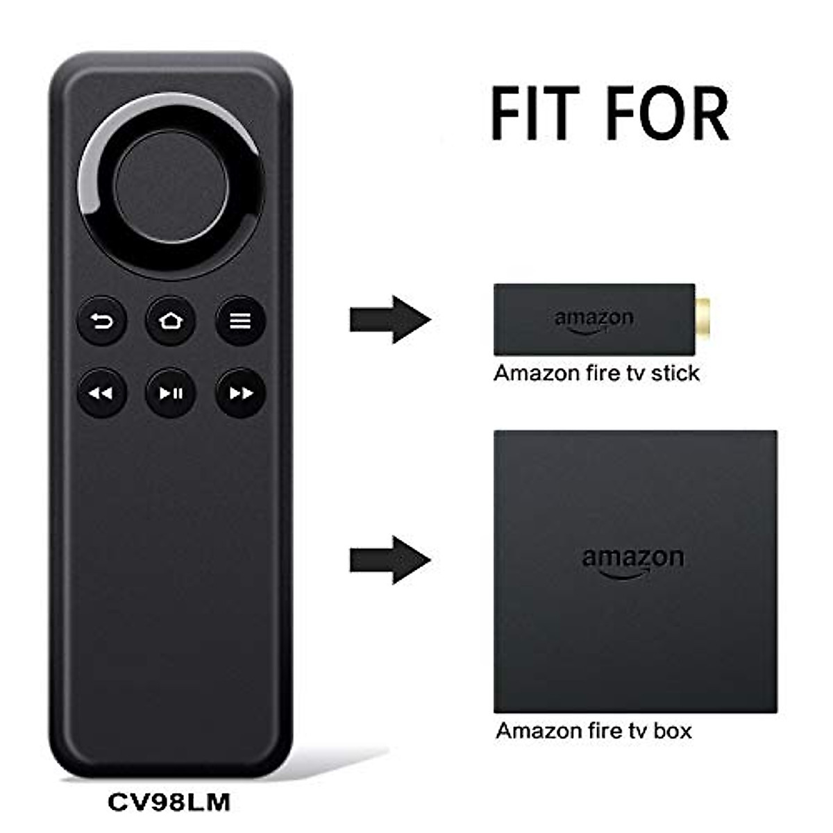 New CV98LM Replacement Remote Control Suit for Amazon Fire TV Stick and Amazon Fire TV Box 1st Generation W87CUN CL1130 and 2nd Gen DV83YW PE59CV Without Voice Function