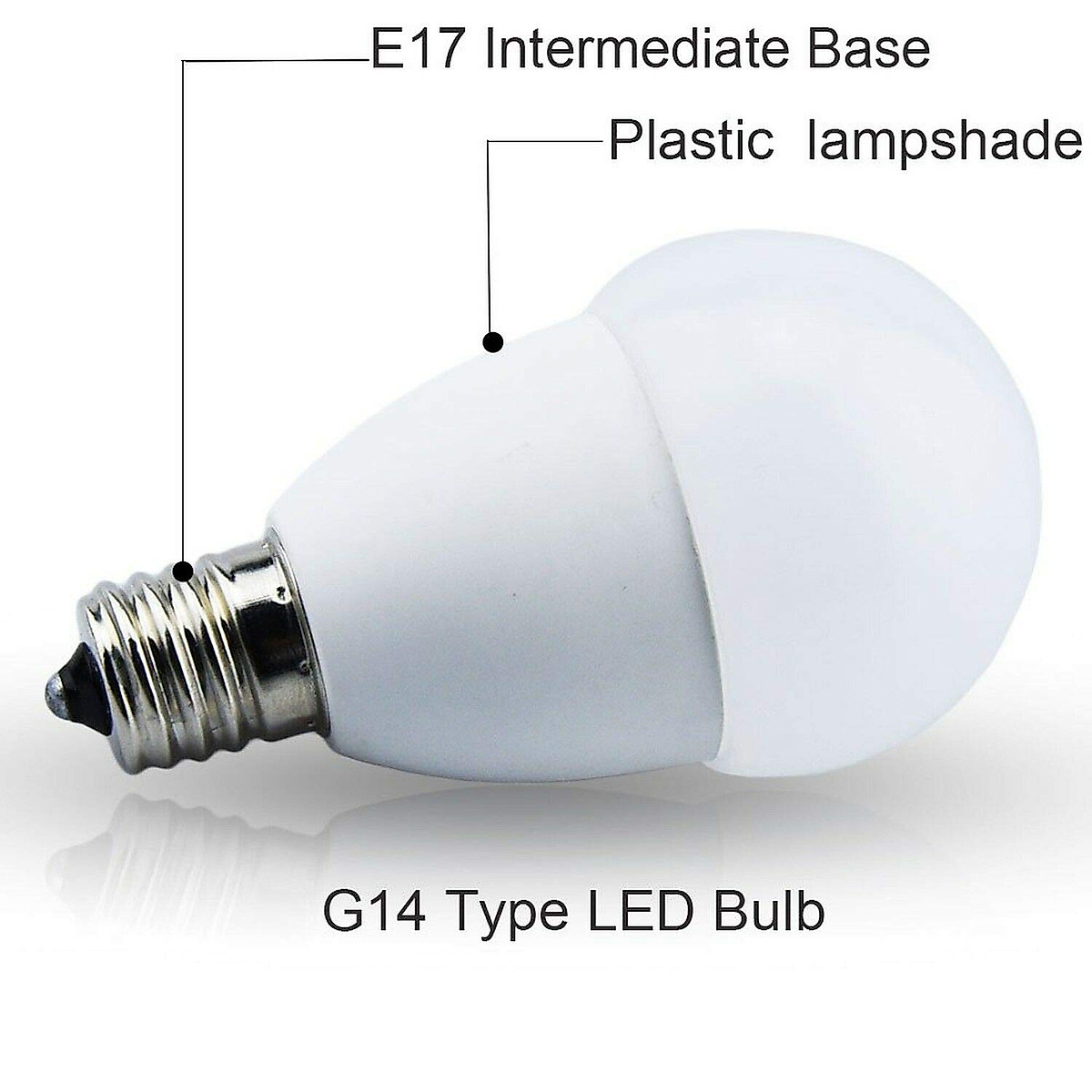 Lxcom Lighting E17 LED Bulb 6W Globe Light Bulbs E17 Intermediate Base 50W Incandescent Bulb Equivalent G14 LED Bulbs Warm White 3000K 600LM for Home Office Restaurant, 4 Pack