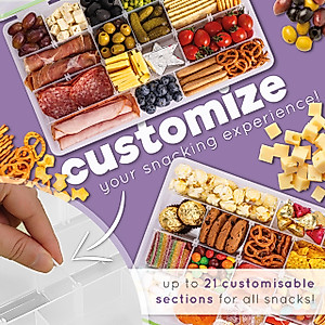Reel Bites Snackle Box Container for Travel Snack Container - Snackel Box Snack Box Container Snack Tray with Lid Snack Tackle Box for Snacks - Snacklebox Snackle Box Charcuterie Container (Large)